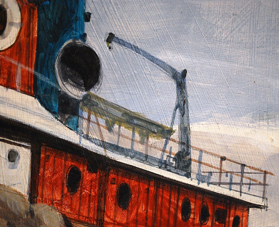 RARE Original FRANK LACANO Painting GLADYS B. TUGBOAT NYC 1969 Signed ...