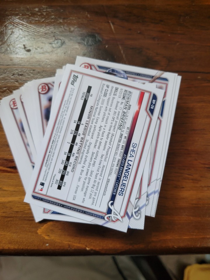 2021 Shea Langeliers Bowman Paper Lot x65 Cards | eBay