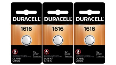 3 x 1616 Duracell Coin Cell Batteries - Lithium 3V - (CR1616, DL1616 ...