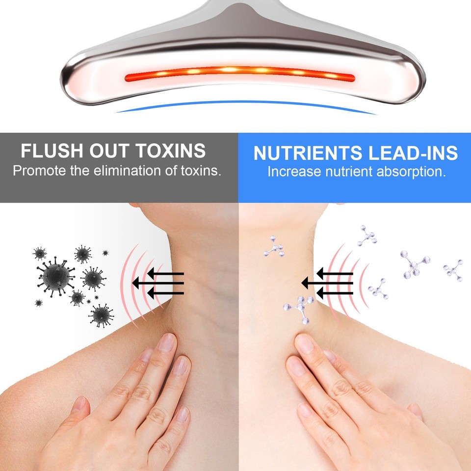 Red Light Therapy for Face and Neck Massager Tool LED Facial Light ...