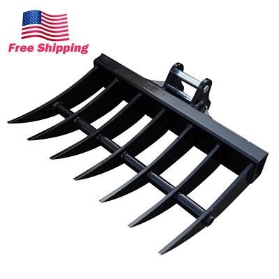 Mini Excavator Rake Attachment 600mm 7- tooth 1-3 Ton Excavator Free ...