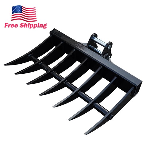 Mini Excavator Rake Attachment 600mm 7- tooth 1-3 Ton Excavator Free ...