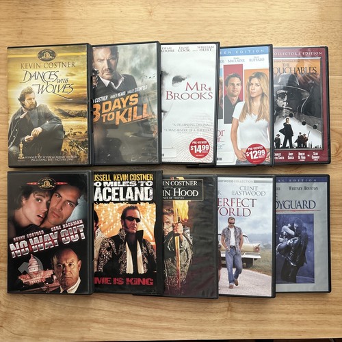 Kevin Costner DVD Lot Bundle - 10 Movies - 10 Disc - No Digital Copies ...