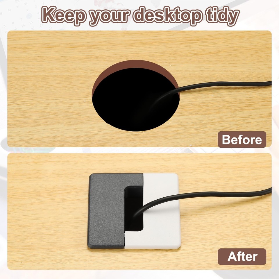 2.8inch Desk Grommet, 6Pcs Cable Grommet Wire Management Cable Hole ...
