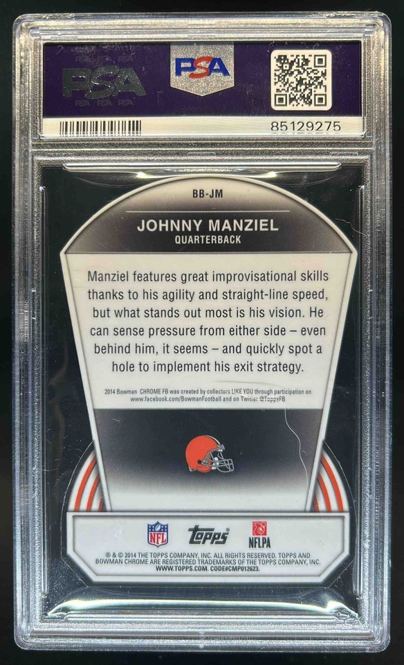2014 Bowman Chrome Johnny Manziel Bowman's Best X fractor RC #7/10 PSA 9 | eBay