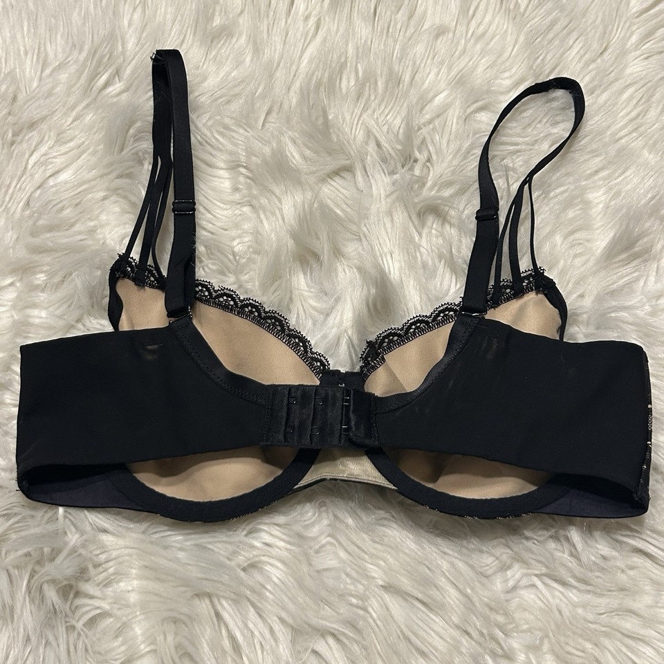 Soma 32D Bra Black Enticing Lift Balconet Underwire Balconette Stretch ...