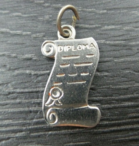 Vintage Sterling Silver Scroll Diploma Graduation Pendant Charm | eBay