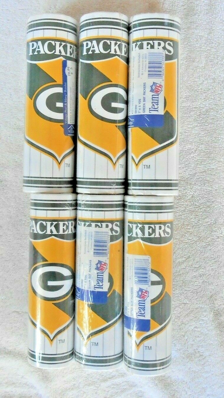 Team NFL GREEN BAY PACKERS Peel & Stick Border by Village 5 yd New, 1 ...