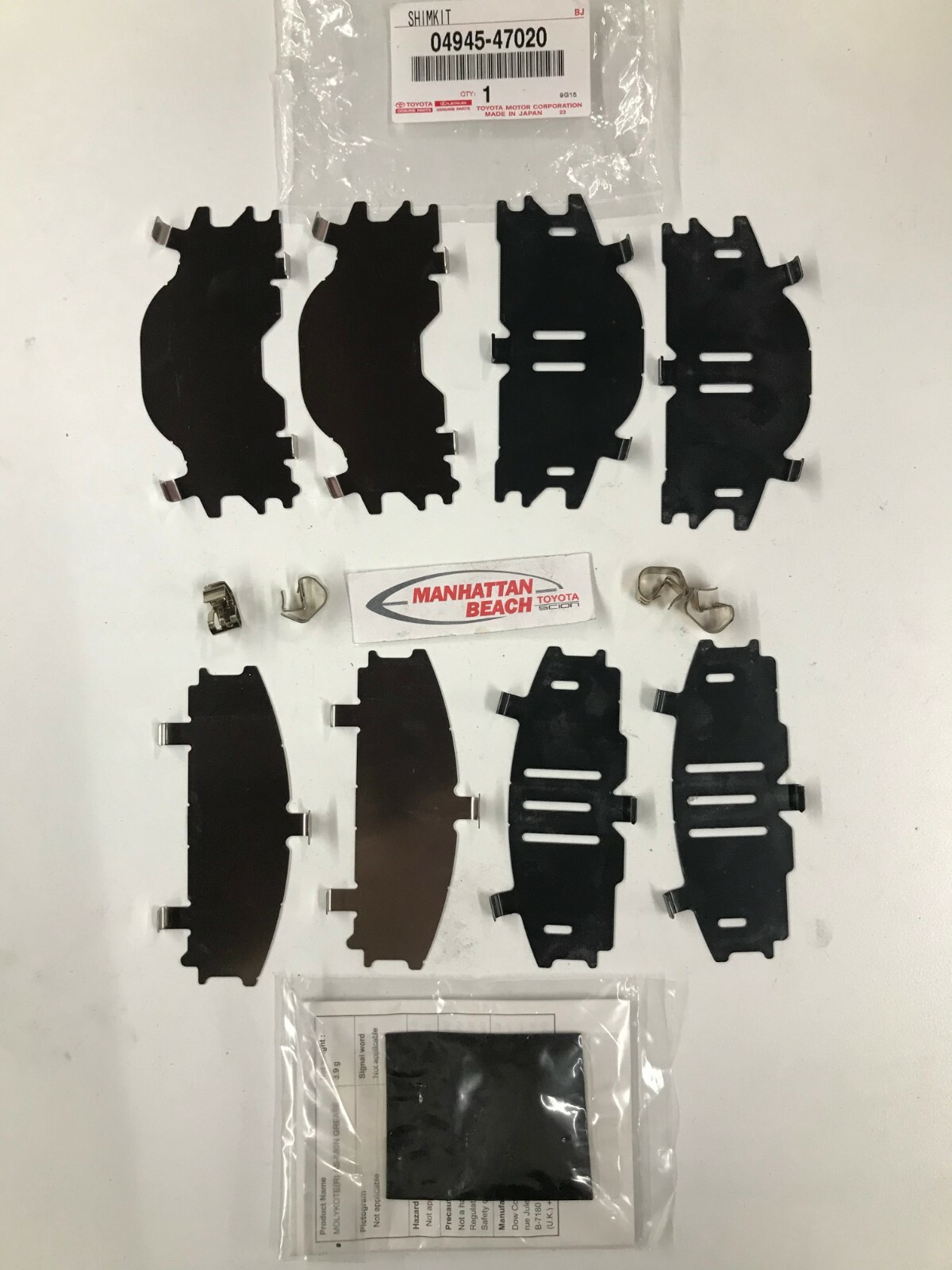 Genuine Toyota FRONT BRAKE Shim Kit Anti Squeal 04945-47020 | eBay