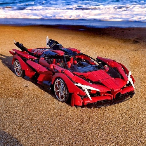1:8 Apollo Metal Red Brick Car Model Kit Building Block Set Bricks Toy ...