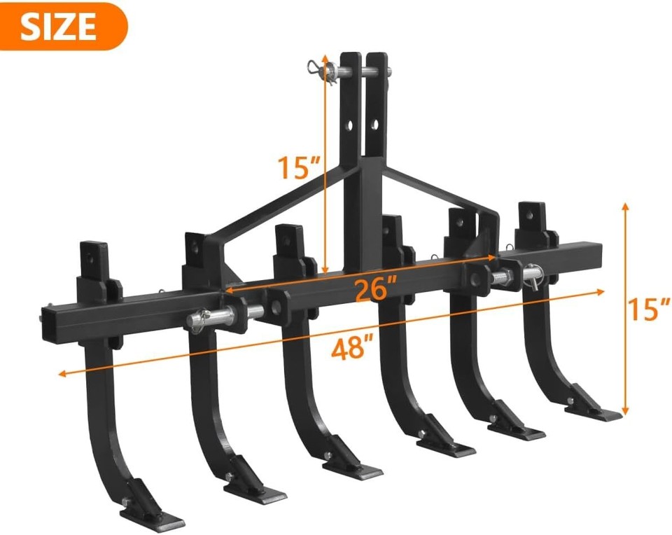 48" Plow Scarifier 3 Point Scarifier With 6 Scarifier Shank for CAT-0 ...