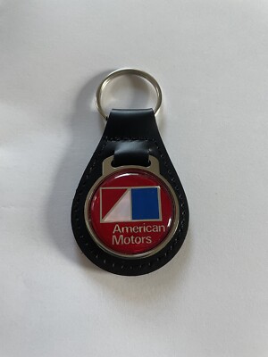 American Motors Keychain Black Leather Key Fob Key Chain | eBay