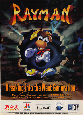 Rayman -1995 Vintage Magazine Print Ad Ubi Soft Playstation Sega Saturn ...