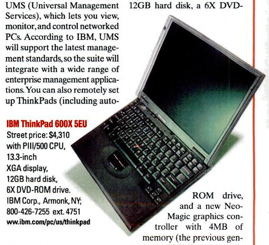 IBM Thinkpad 600X Pentium III 450MHz 24X CDROM 64MB RAM 40GB HD OS2 ...