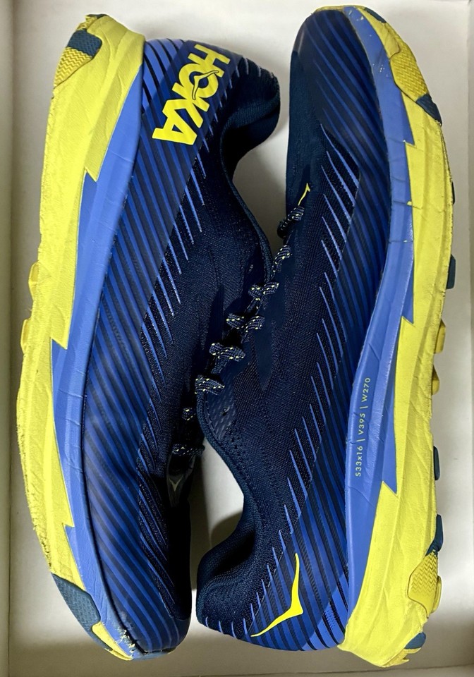 Hoka One One Torrent 2 Trail Racer Blue Size 11.5 Yellow 2020 Sprite ...