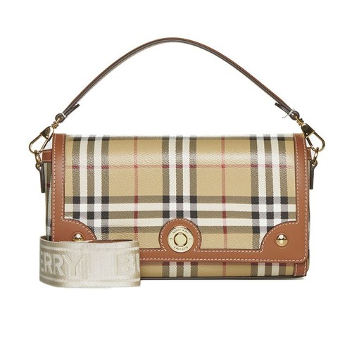 Burberry 25SS NOTE Vintage Check Small Tote Crossbody Bag Briar Brown ...