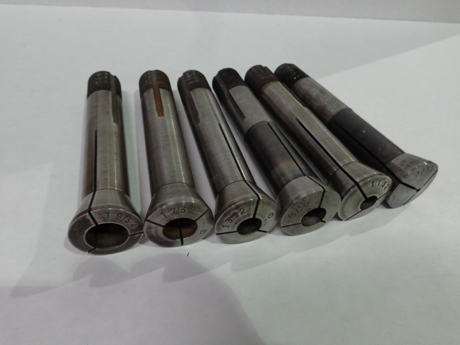 Used U2 Cutter Grinder Collets 6 pieces 3/32, 11/32, 13/32, 15/32, 17/ ...