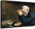 Man Praying Over Bread Grace Old Man Pray Poster Picture HD Print ...