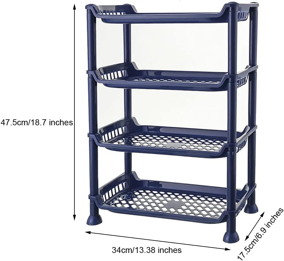 4 Layer Shelf Plastic Storage Rack, Kitchen Storage Shelf and Bathroom ...