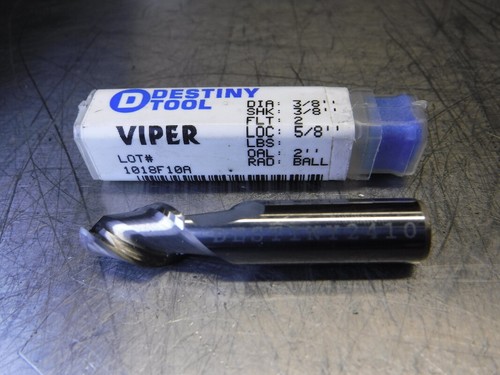 Destiny Tool Viper 3/8" 2 Flute Carbide Endmill Ballnose BV22410 (LOC2880B) | eBay