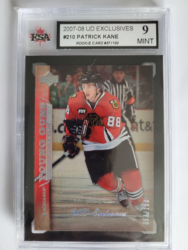 Patrick Kane 2007-08 Young Guns Exclusives Rookie Hockey Card #57/100 ...