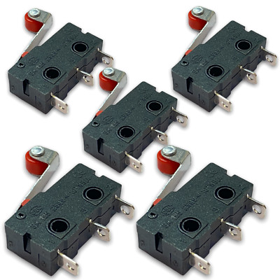 5x Micro Mikroschalter Endschalter Schalter mit Rollenhebel Schließen ...