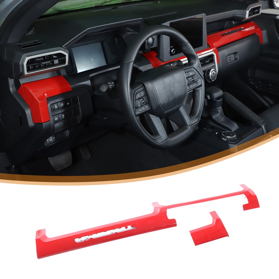Red Center Console Dashboard Trim Cover For Toyota Tacoma SR/SR5 2024 ...