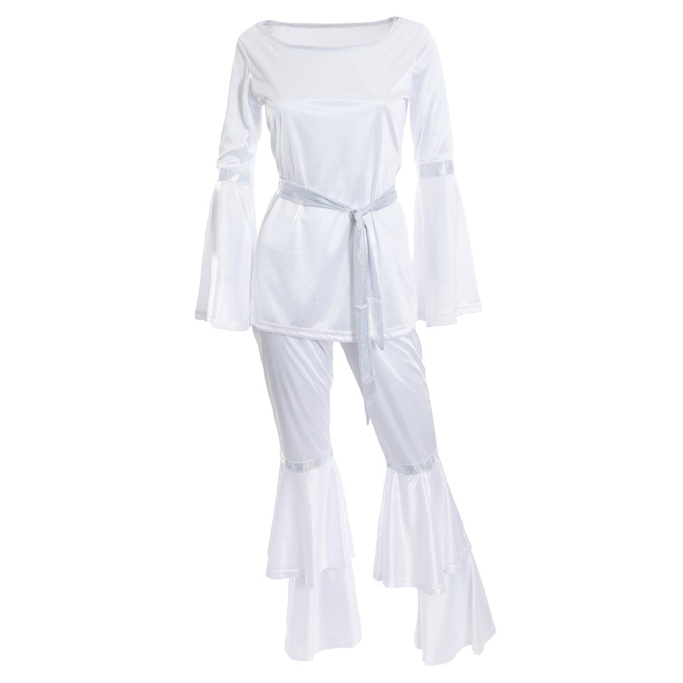LADIES 1970S DANCING DIVA COSTUME DISCO FANCY DRESS WOMENS OUTFIT QUEEN ...