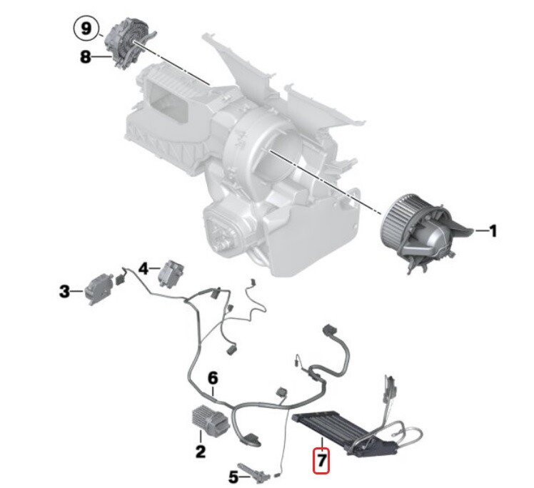 BMW MINI Auxiliary Pre Heater Heat Electrical Element Matrix Radiator ...
