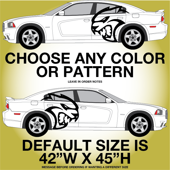 Dodge Charger Hellcat Logo Vinyl Decal Custom Color and Size upon ...