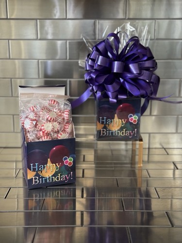 Happy Birthday Starlights Peppermint Candy Gift Basket-Box Wrapped ...