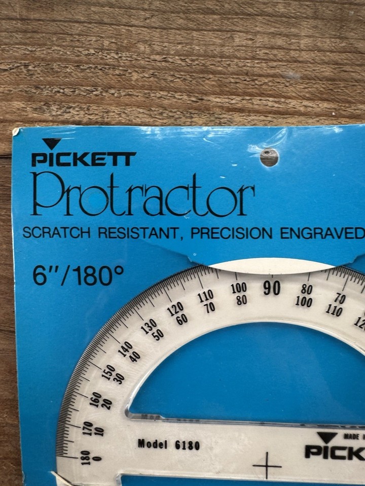 Vintage Pickett Protractor No 6108 6" 180 Degrees NOS | eBay