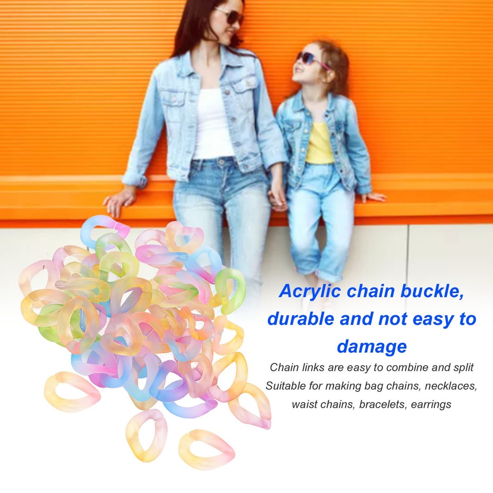 50 Pcs Chain Link Colorful Detachable Acrylic Open Chain Link DIY ...