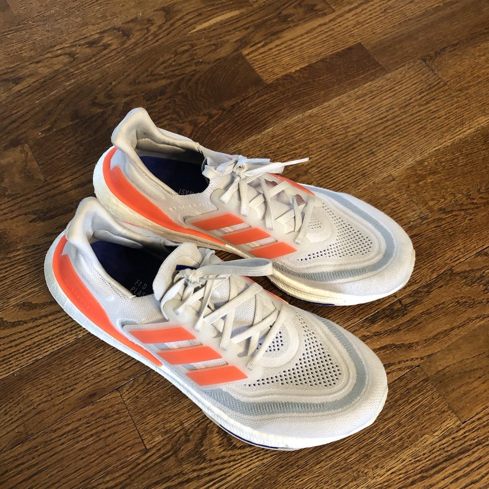adidas Ultra boost Light Running Shoes Mens 9.5 Light Gray and Orange ...