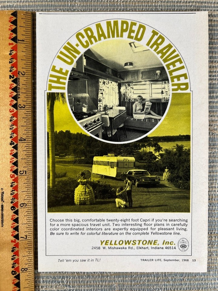 Yellowstone 28 ft Capri Travel Trailer Camper Elkhart IN 1968 Vintage ...