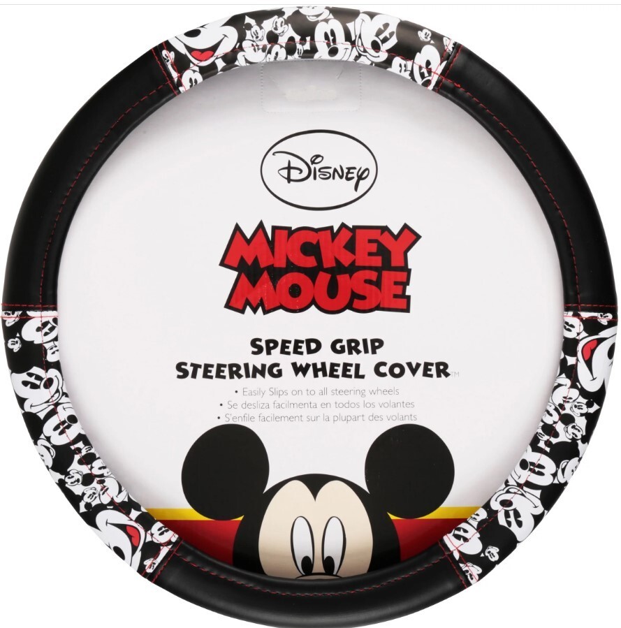 Disney Mickey Mouse Leather Steering Wheel Cover Back And White Comfort ...
