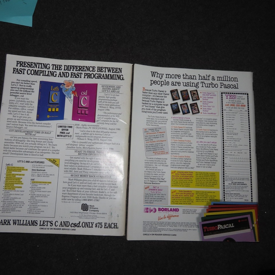 2 issues Computer Magazine Nov 1986 Sept 1987 Pascal Algorithm COBOL ...