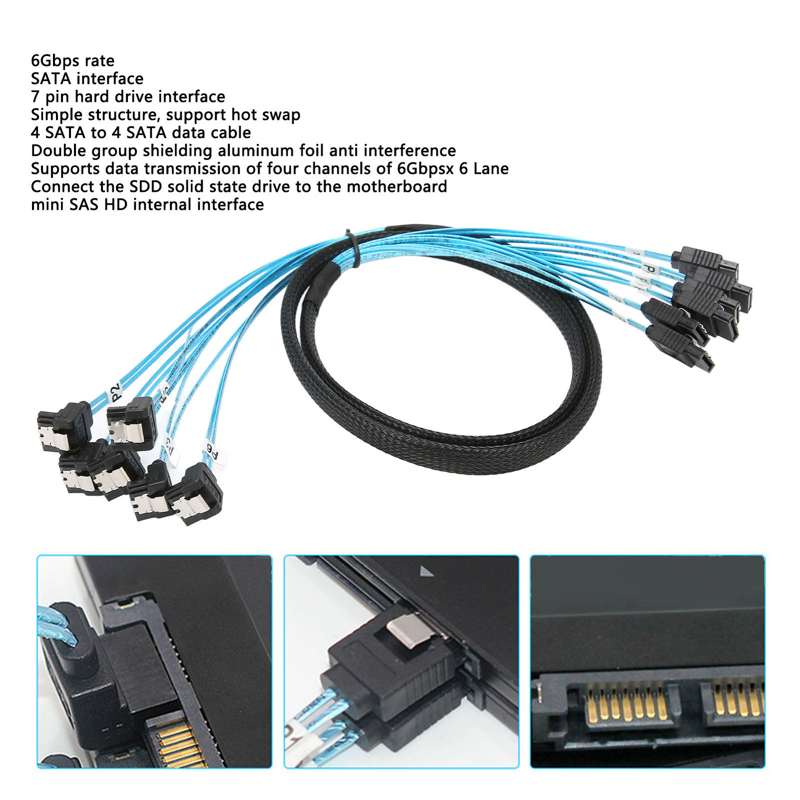 Mini SAS Cable 6 To 6 Straight Curved Cable 6Gbps Anti Interferenc XXL ...