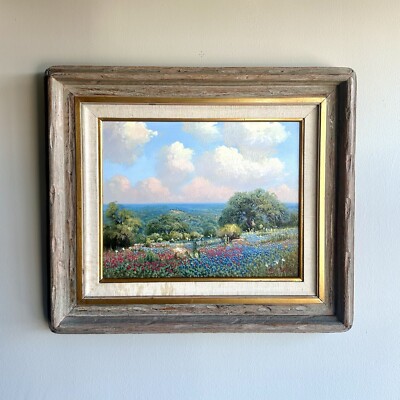 Kay Walton Original Texas Bluebonnet Oil Painting - 16” x 20” - Framed ...
