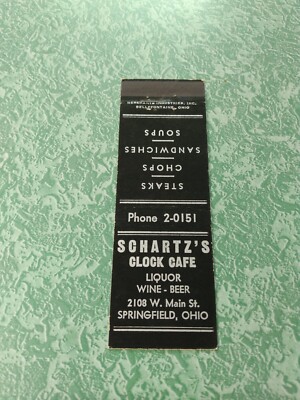 Vintage Matchbook Collectible Ephemera D21 Springfield Ohio Schartz ...