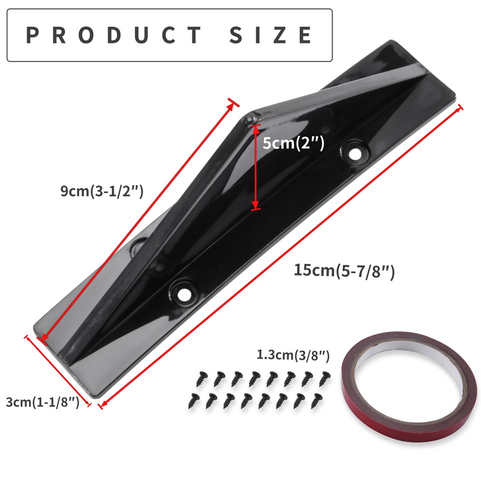Rear Bumper Diffuser Spoiler Shark Fin Curved Shape Lip Splitter For ...