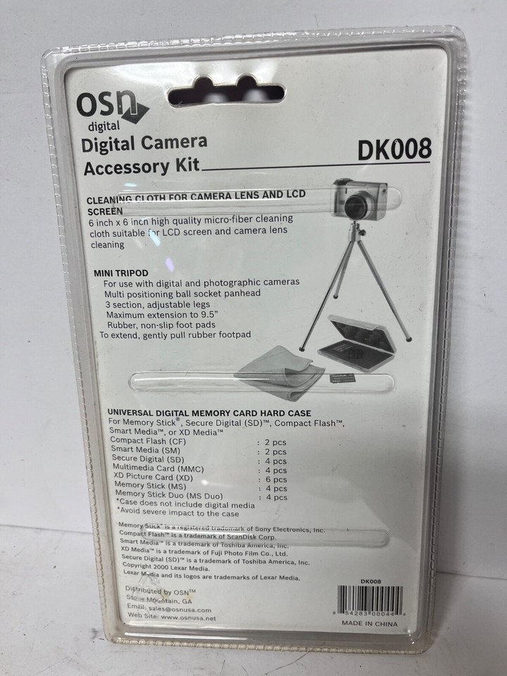 NEW Digital Camera Accessory Kit DK008 Mini Tripod, Hard Case for ...