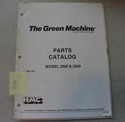 The Green Machine Parts Catalog Model 2000 & 2500 | eBay