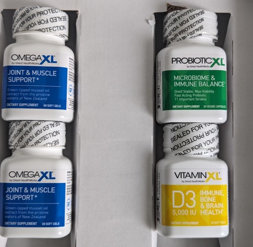 Omega XL (2) 60ct Great HealthWorks + Vitamin XL (1) +Probiotic XL (1 ...