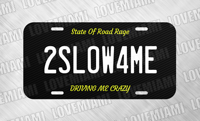 2SLOW4ME Racing JDM Drift Race Muscle Turbo License Plate Auto Car Tag ...