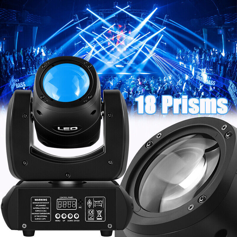 2X 18Prism 120W Moving Head Stage Light RGBW Beam Gobo DMX Bar DJ Party ...