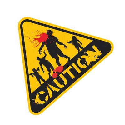 Halloween Horror Warning Sign Sticker Creepy Zombie Caution Sign Door ...