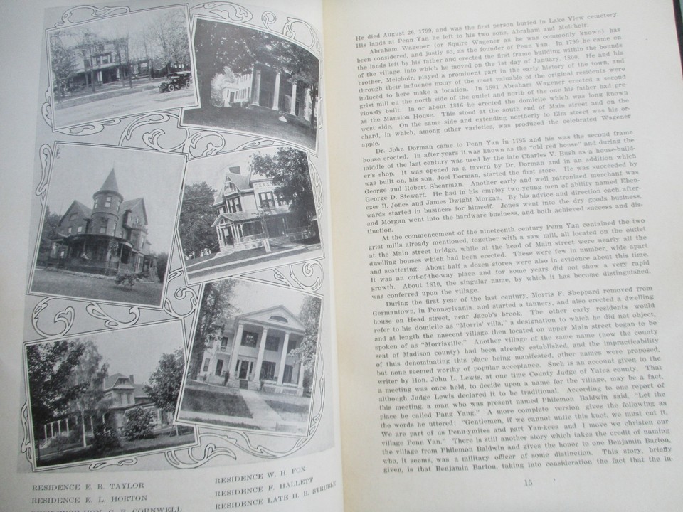 Penn Yan New York 1915 History of Penn Yan / Walter Wolcott ...