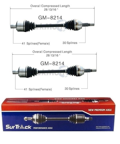 Rear CV Axle Shafts Assemblies SurTrack Set For Chevrolet Corvette RWD ...