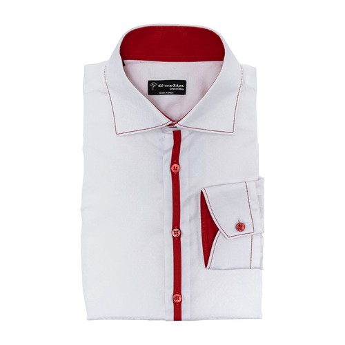 LUXURY GERLIN Shirt White ALUMO Jacquard Cotton 16 - 41 7L BIJAN | eBay